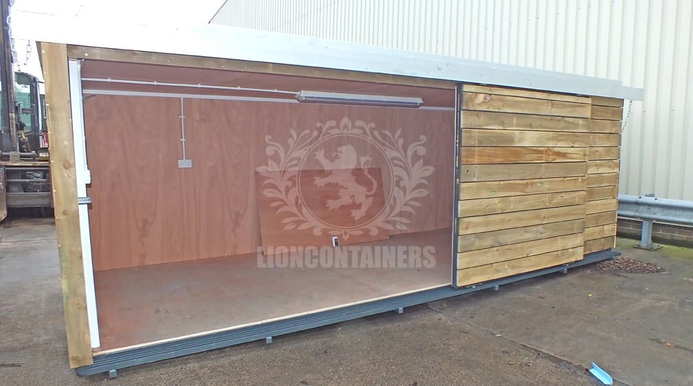 Custom Built Cladded Containers with Sliding Door, Electrics and Living ...