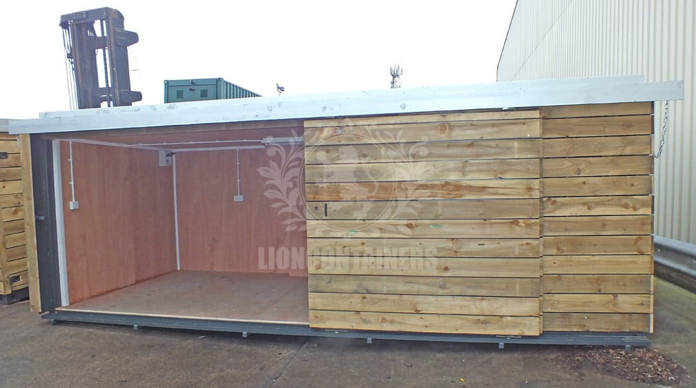 Custom Built Cladded Containers with Sliding Door, Electrics and Living ...
