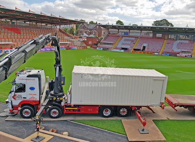 Exeter Football Club Container Toilet and Refreshment Facilities - Lion ...