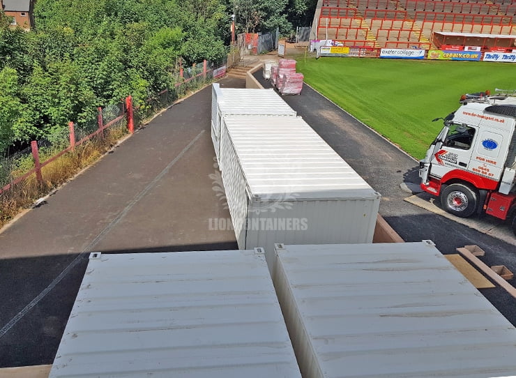 Exeter Football Club Container Toilet and Refreshment Facilities - Lion ...