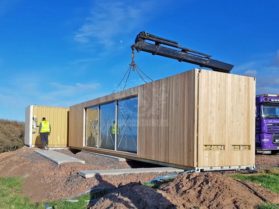 Cladded Coastal Shipping Container Café - Lion Containers Ltd