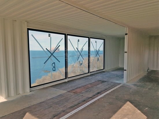Cladded Coastal Shipping Container Café - Lion Containers Ltd