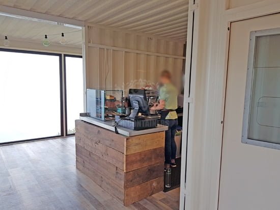 Cladded Coastal Shipping Container Café - Lion Containers Ltd
